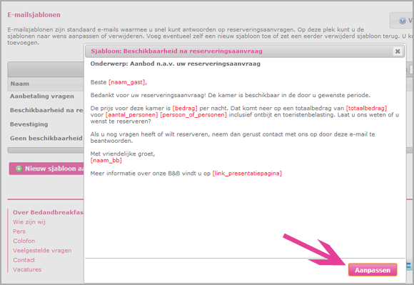 Mail je B&B-gasten met e-mailsjablonen van Bedandbreakfast.nl